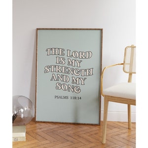 Retro Christian Wall Print Psalms Bible Verse Print Christian Poster ...