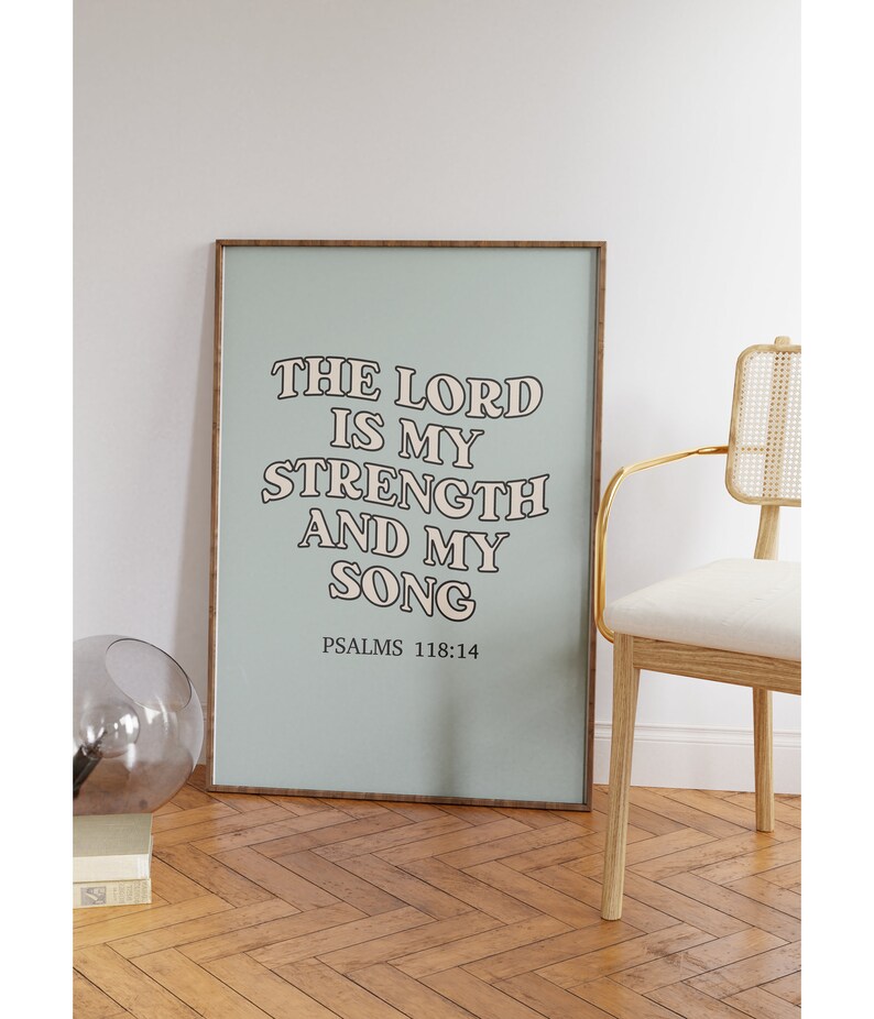 Retro Christian Wall Print Psalms Bible Verse Print Christian - Etsy
