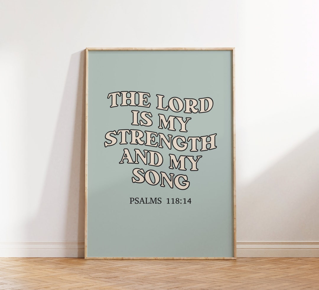 Retro Christian Wall Print Psalms Bible Verse Print Christian Poster ...