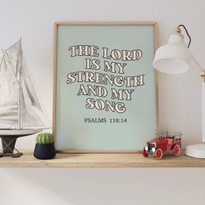 Retro Christian Wall Print Psalms Bible Verse Print Christian Poster ...
