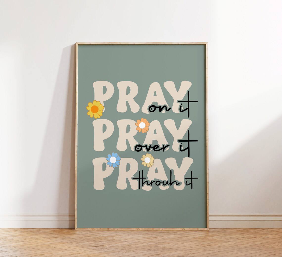 Retro Christian Wall Art Pray Print Christian Poster Bible - Etsy