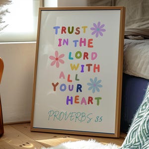 Retro Christian Wall Art, Proverbs Scripture, Christian Poster for Dorm ...
