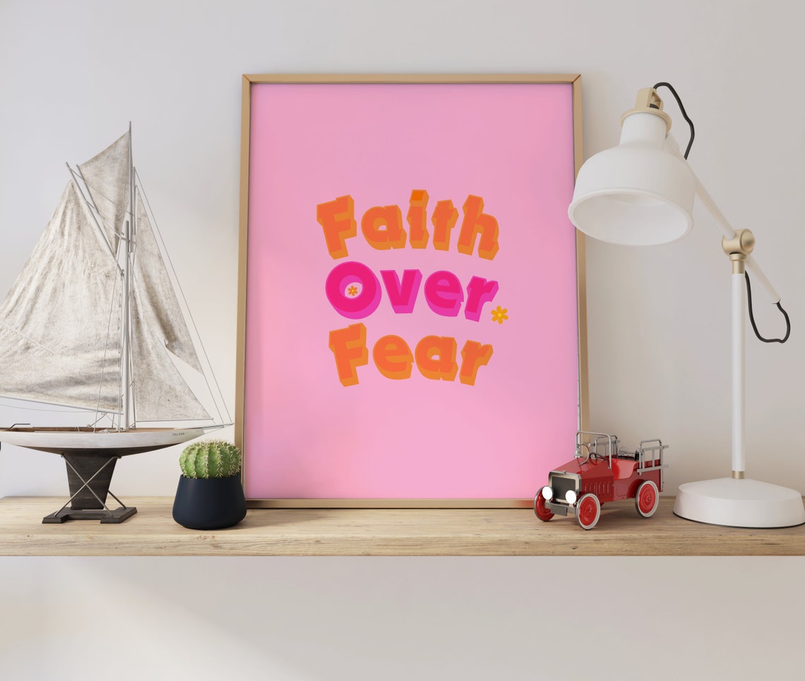 Retro Christian Wall Print, Faith Print, Christian Poster, Bible ...