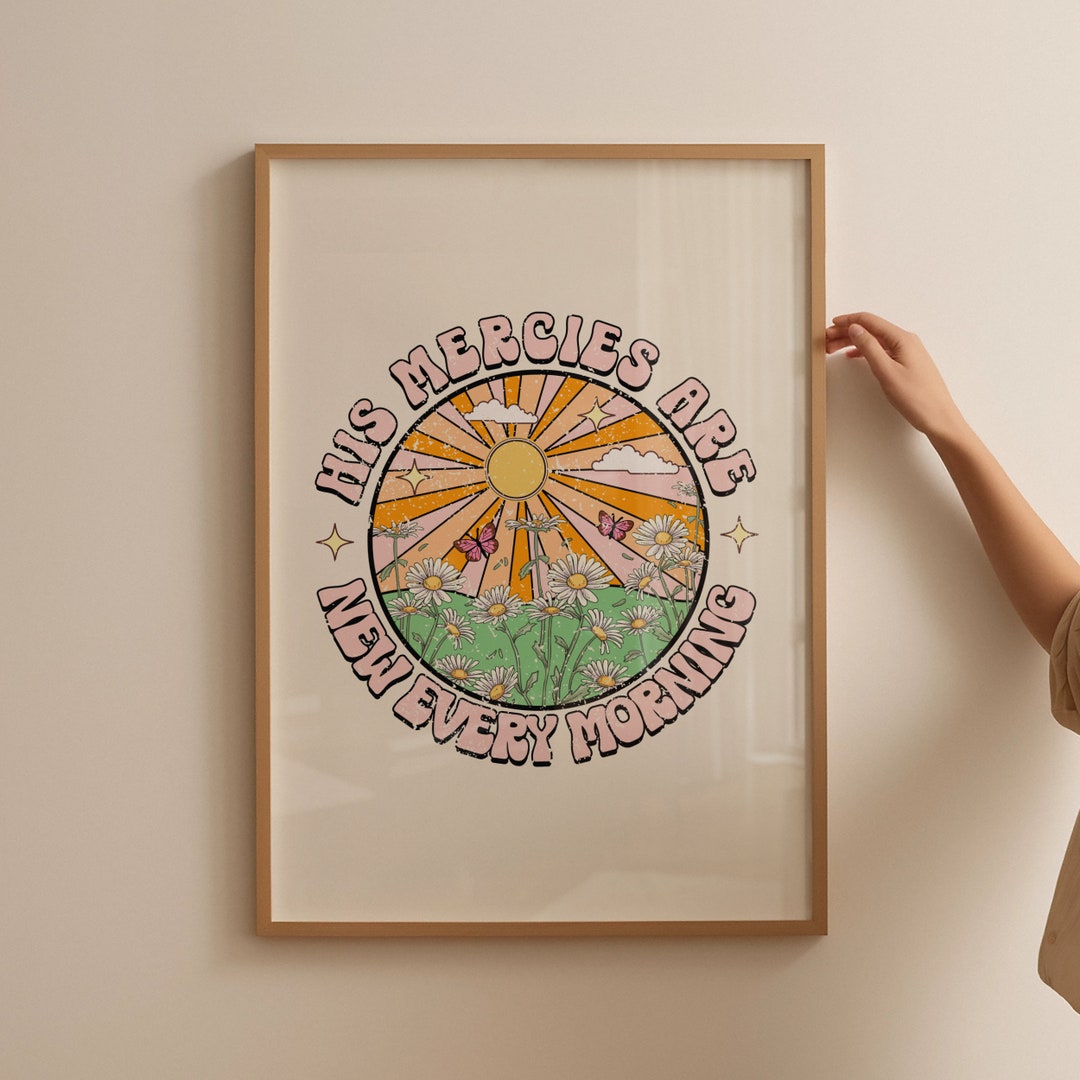 Retro Christian Wall Print Faith Print Christian Poster Bible Verse ...