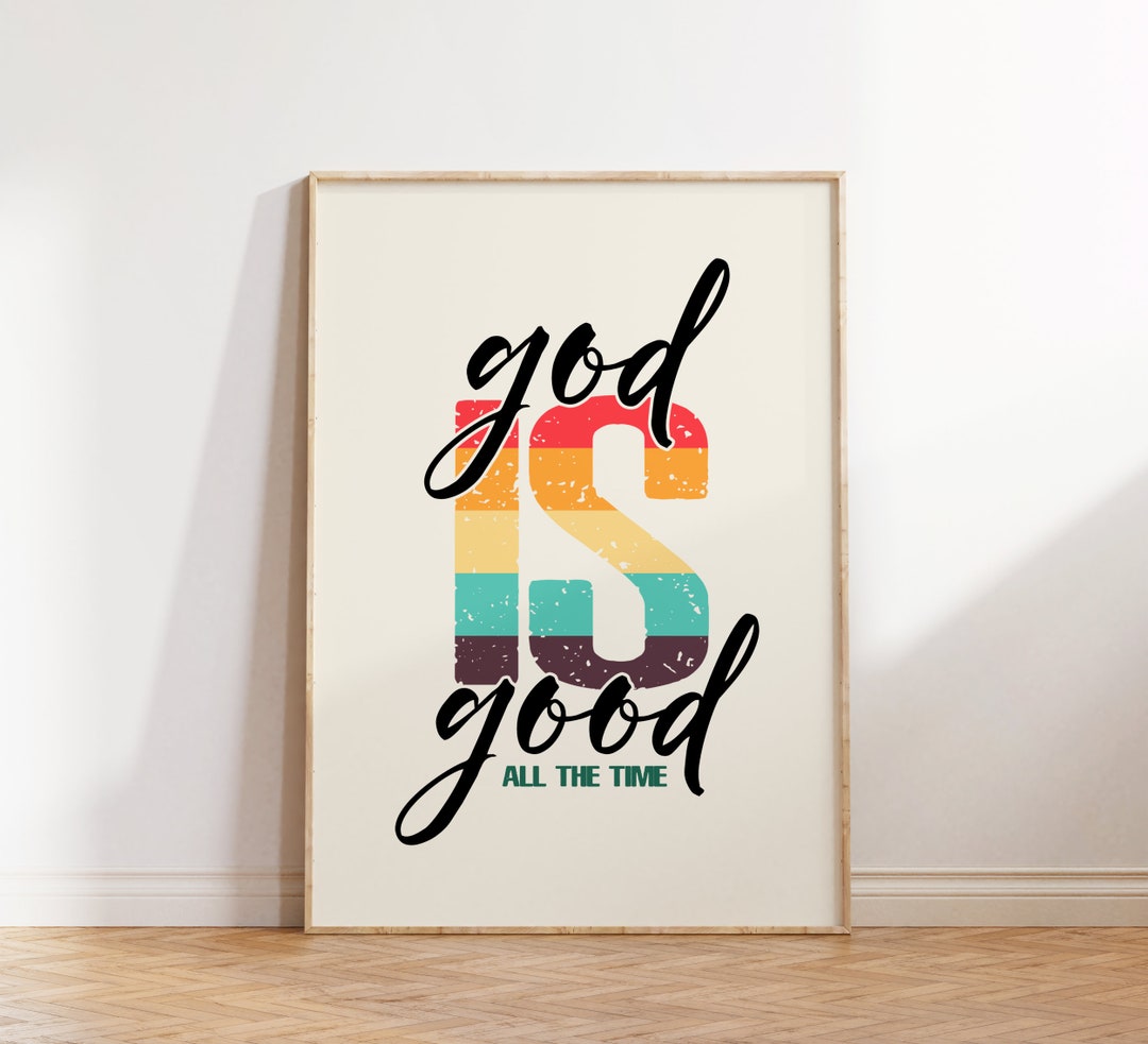 Retro Christian Wall Print God Quote Print Christian Poster Bible Verse ...