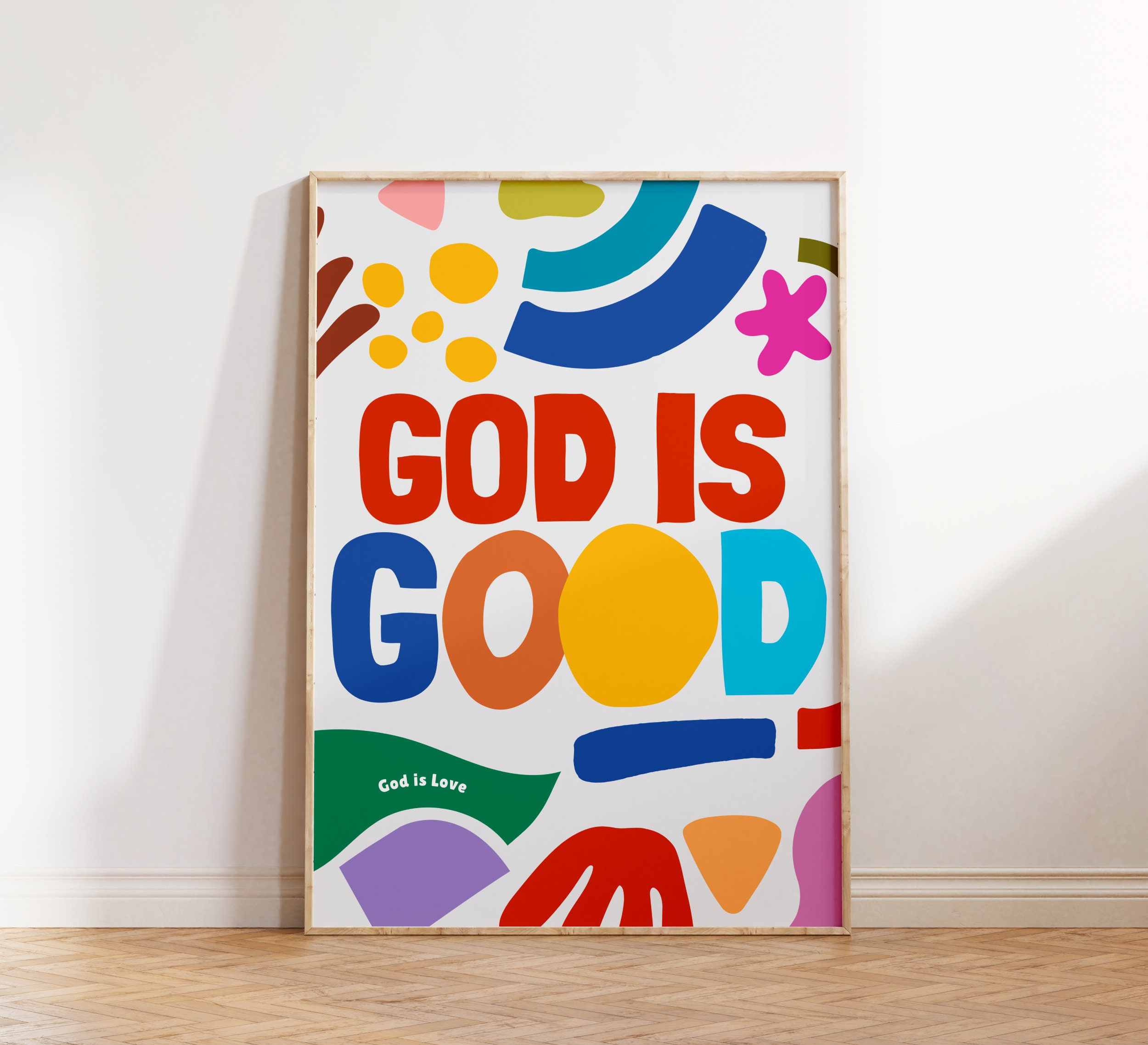 God is Good Print, Retro Christian Wall Art, Faith Poster, Bible Verse ...