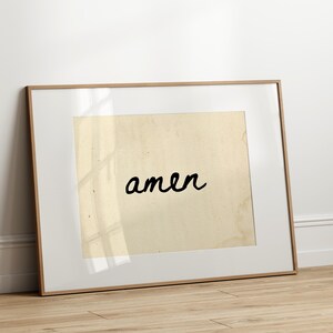 Vintage Amen Print, Christian Wall Art, Neutral Printable Art, Prayer ...