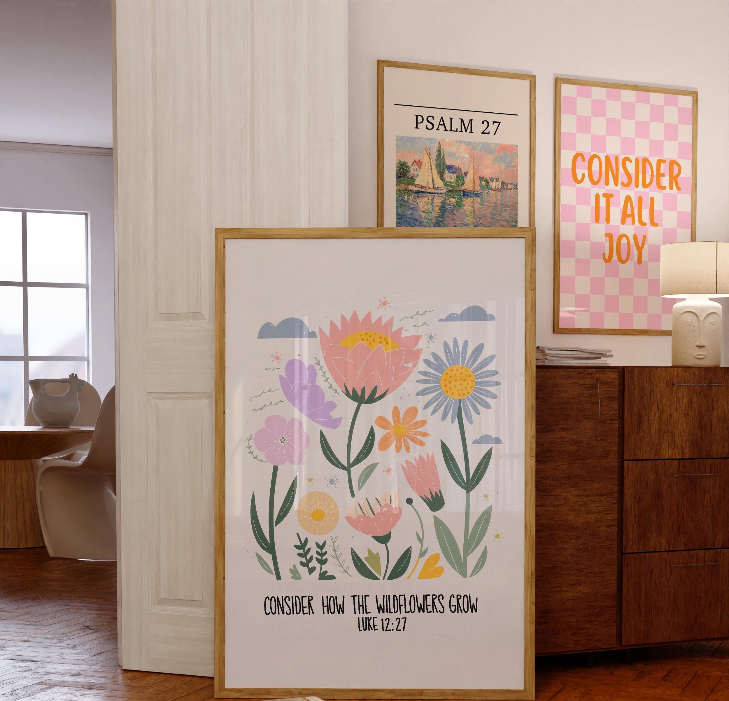 Retro Christian Wall Art, Luke Scripture, Bible Verse, Christian Poster ...