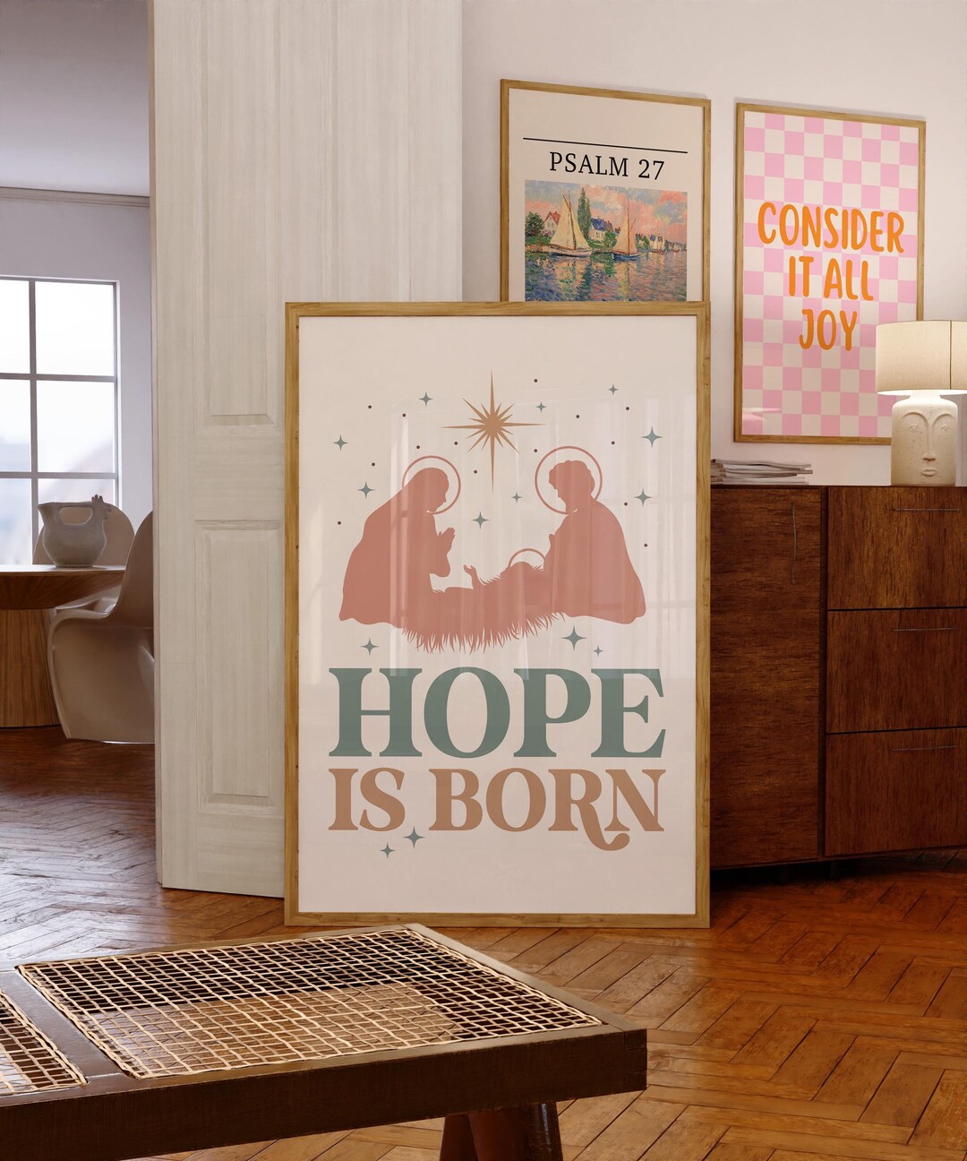 Hope is Born Print, Christian Christmas Wall Art, Religious Print ...