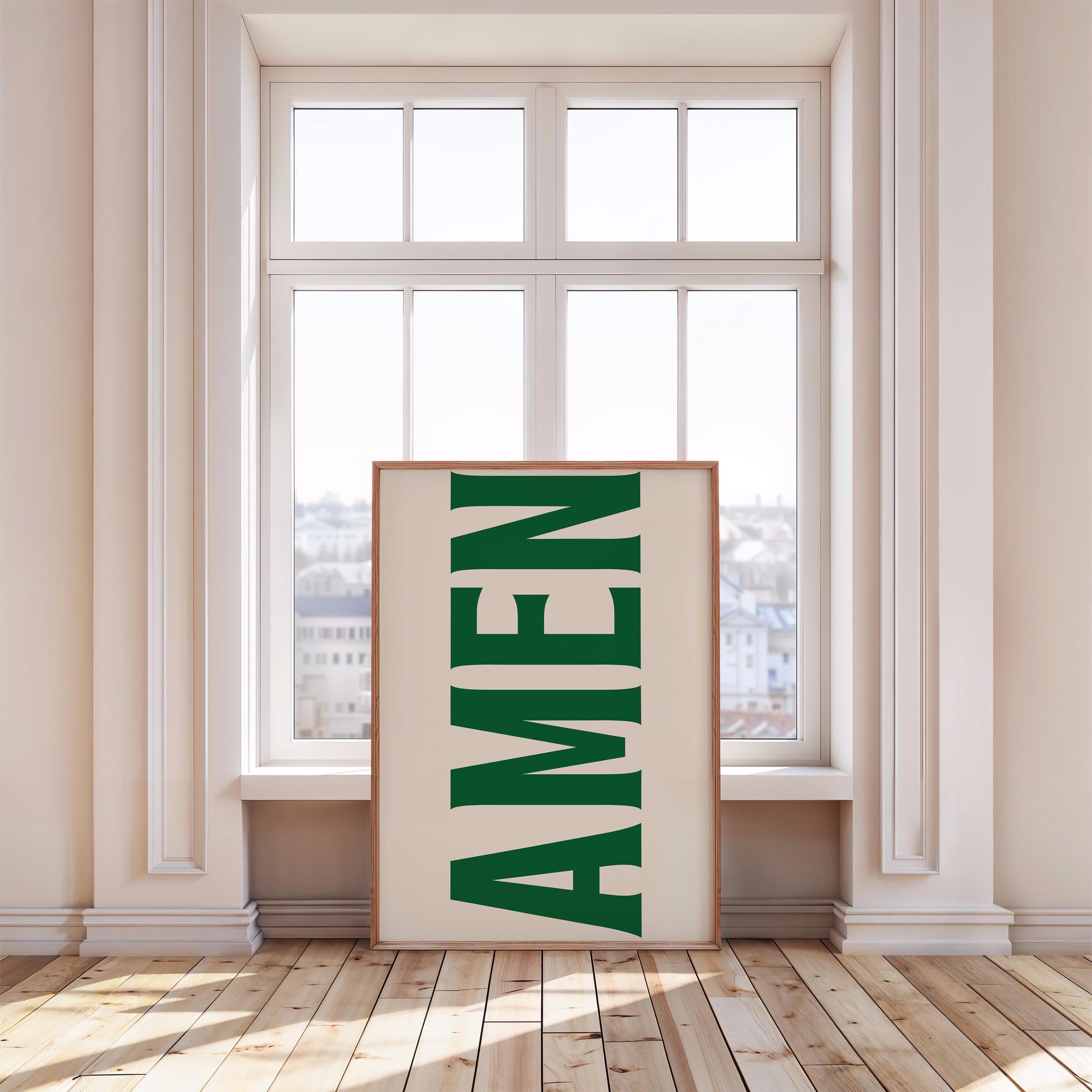 Amen Print, Jesus Typography Poster, Free Delivery, Trendy Christian ...