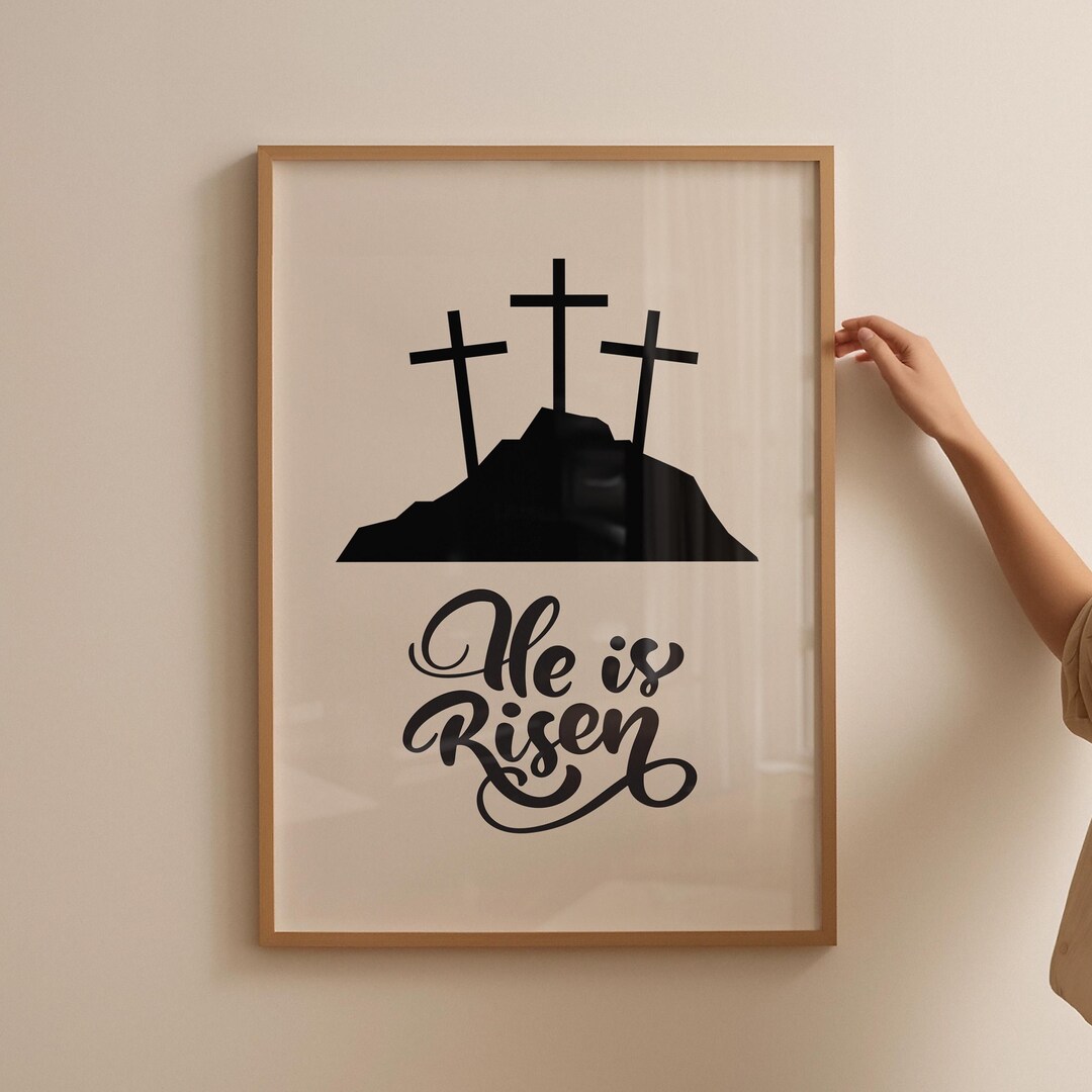 He is Risen Print, Christian Wall Art, Matthew Bible Verse, Easter ...