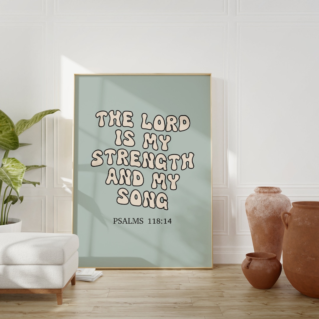 Retro Christian Wall Print Psalms Bible Verse Print Christian Poster ...