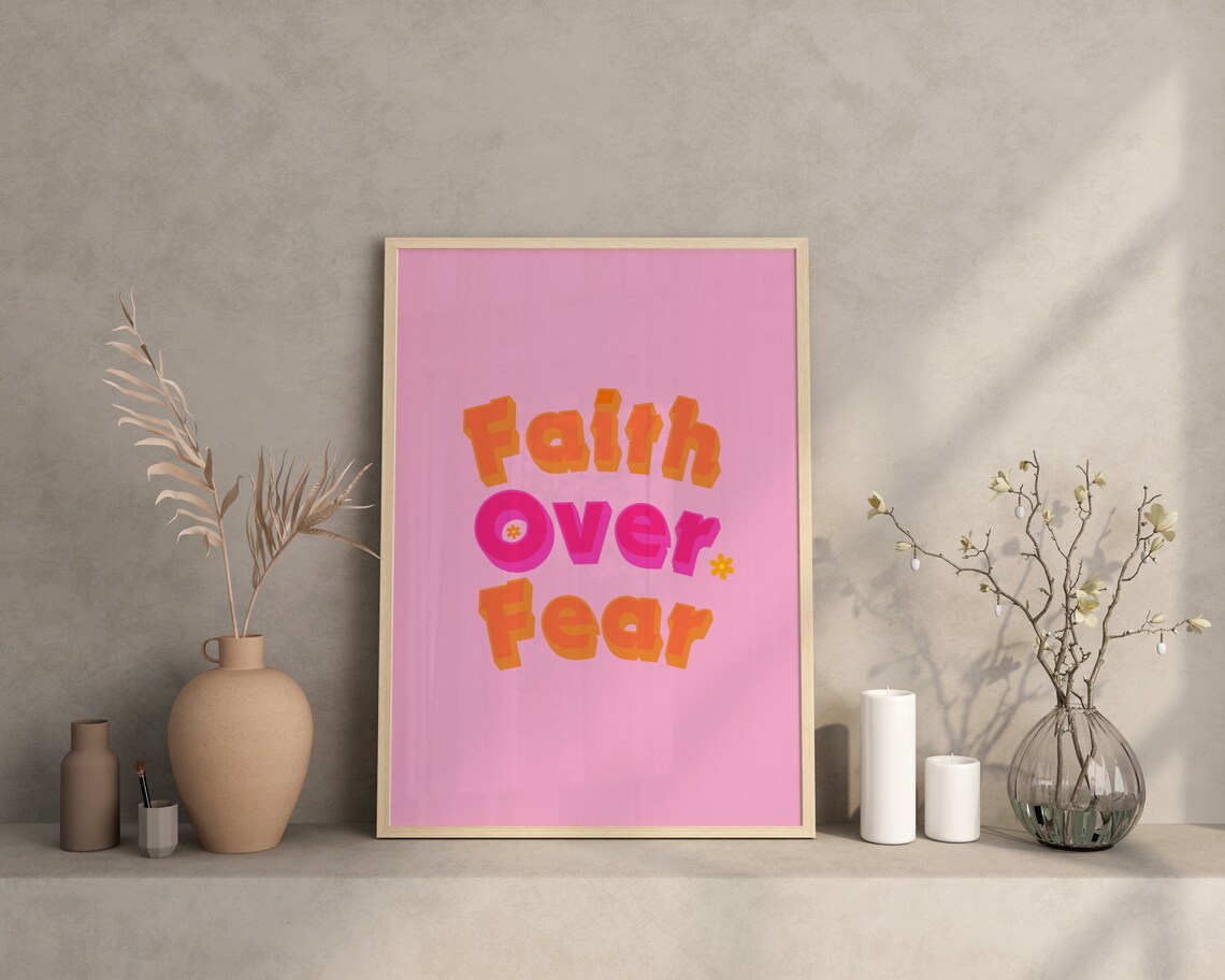 Retro Christian Wall Print, Faith Print, Christian Poster, Bible ...