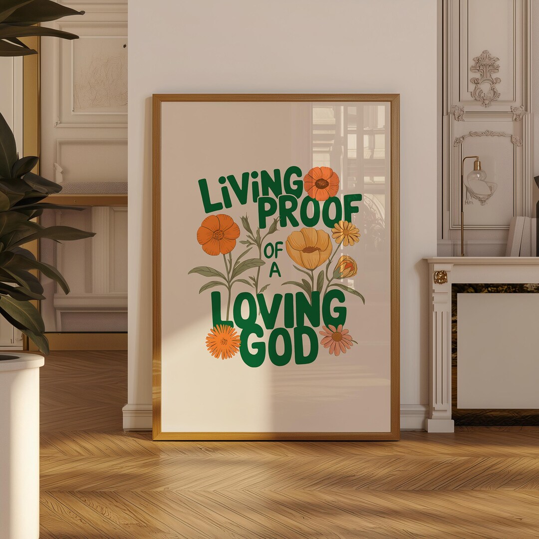 Retro Christian Wall Art Print: Loving God Poster (digital Download) - Etsy