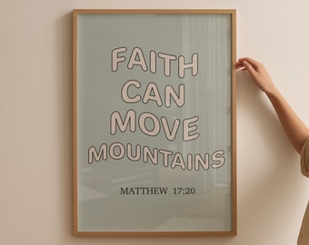 Retro Christian Wall Print Faith Print Christian Poster Bible Verse ...