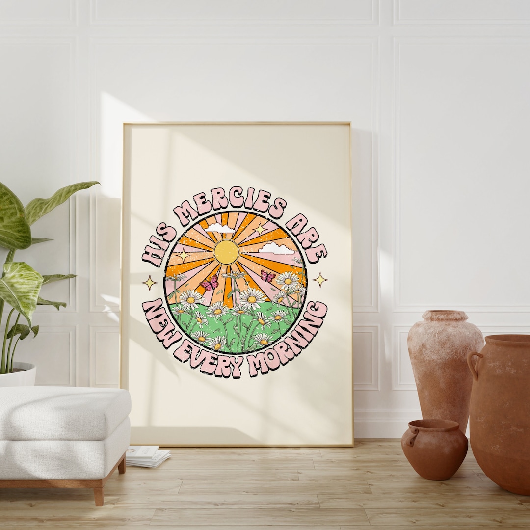 Retro Christian Wall Print Faith Print Christian Poster Bible Verse ...