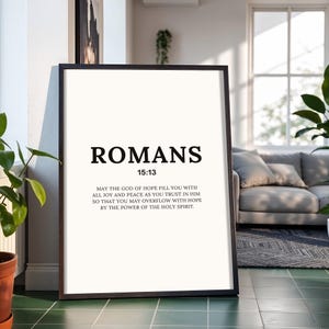 Romans 15:13, Modern Christian Art, Bible Verse Printable Wall Art ...
