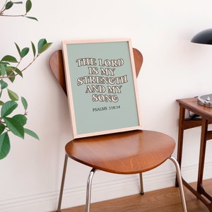 Retro Christian Wall Print Psalms Bible Verse Print Christian Poster ...