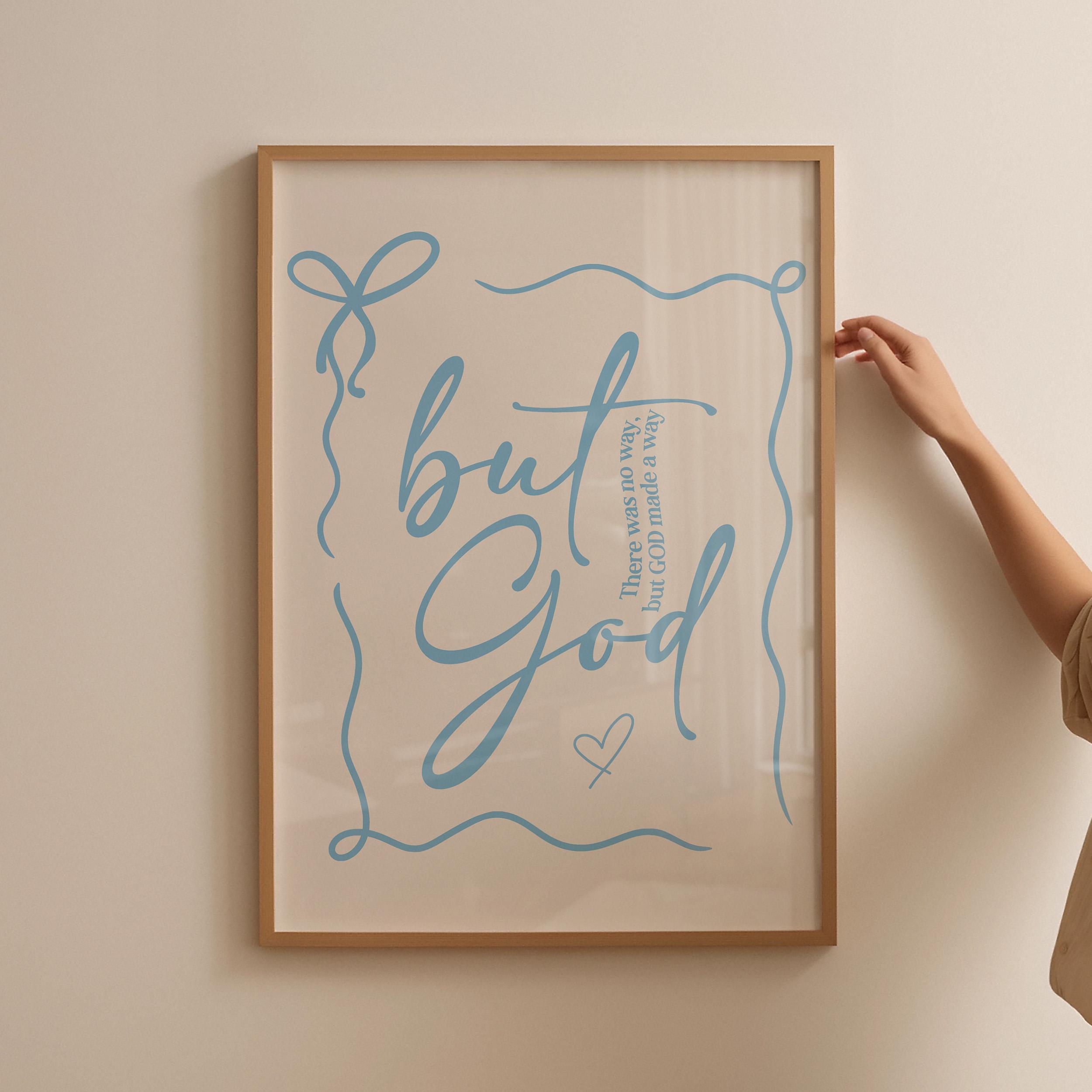 But God Print, Christian Typography Print, Trendy Christian Wall Art ...