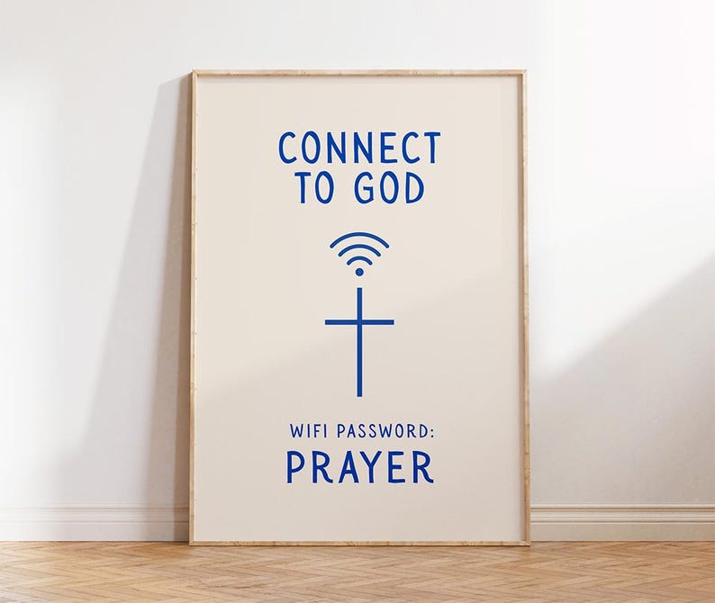 Connect to God Print, Christian Wall Art, Trendy Christian Poster for ...