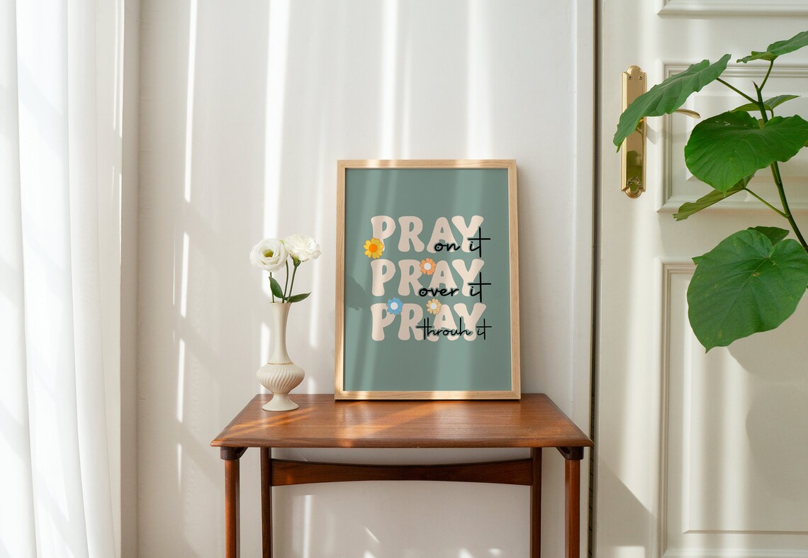 Retro Christian Wall Art Pray Print Christian Poster Bible - Etsy