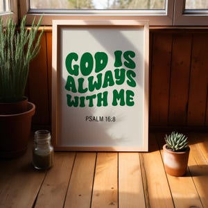 Retro Christian Wall Print, Psalm Scripture Art, Religious Print, Bible ...