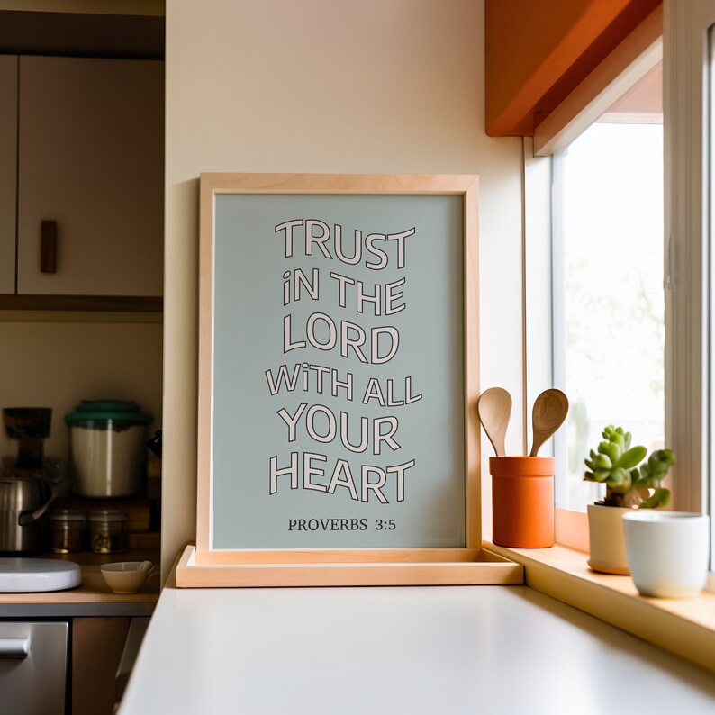 Retro Groovy Christian Wall Print, Christian Poster, Bible Scripture ...