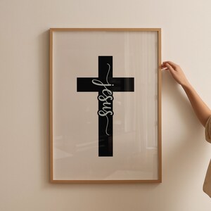 Jesus Cross Wall Print, Christian Poster, Religious Print, Digital ...
