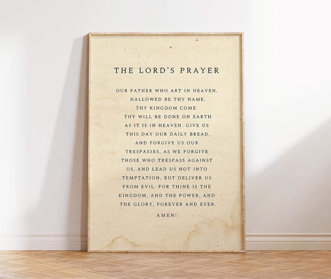 The Lord's Prayer Poster, Bible Verse Print, Vintage Paper, Free ...