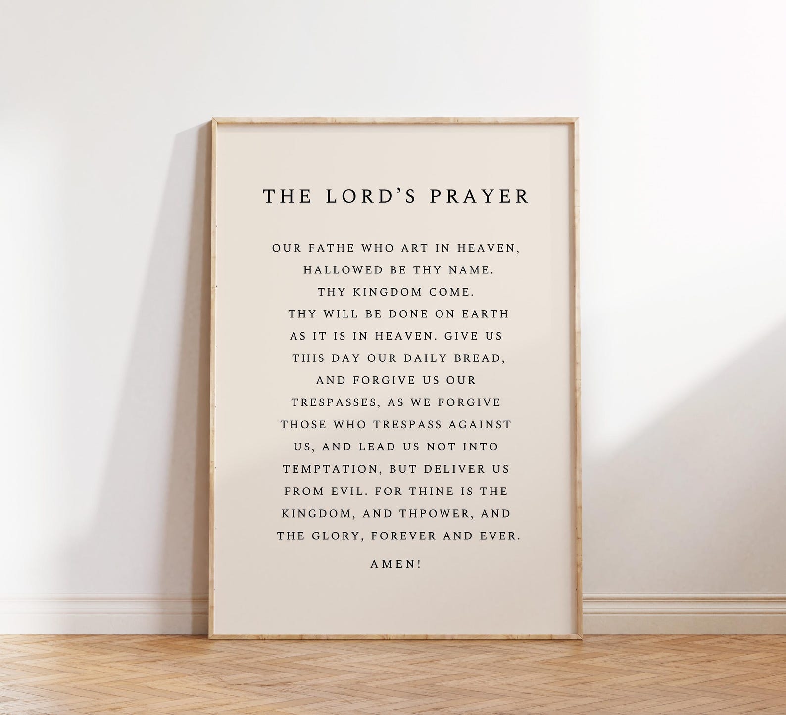 The Lord's Prayer Printable Wall Art, Christian Wall Art, Prayer ...
