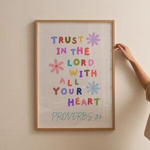 Retro Christian Wall Print, Proverbs Scripture, Christian Poster, Bible ...