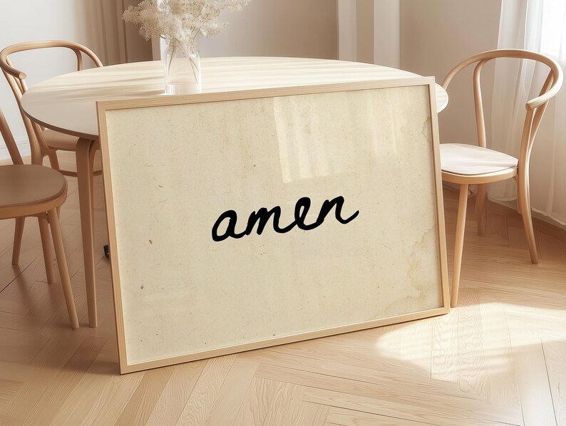 Vintage Amen Print, Christian Wall Art, Neutral Printable Art, Prayer ...