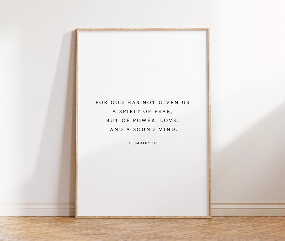 2 Timothy 1:7 Print, Modern Christian Wall Art, Bible Verse Printable ...