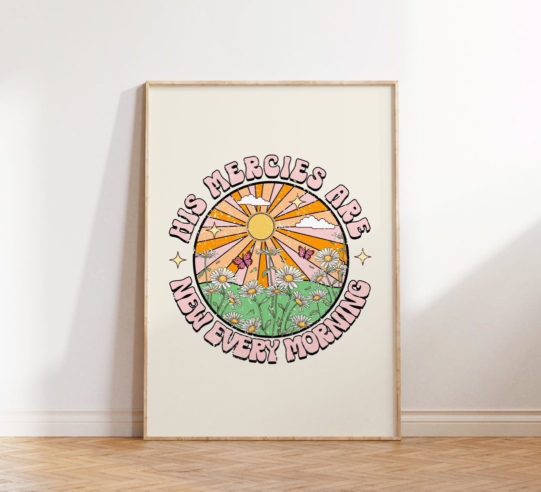 Retro Christian Wall Print Faith Print Christian Poster Bible Verse ...