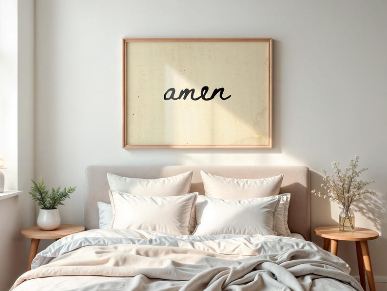 Vintage Amen Print, Christian Wall Art, Neutral Printable Art, Prayer ...