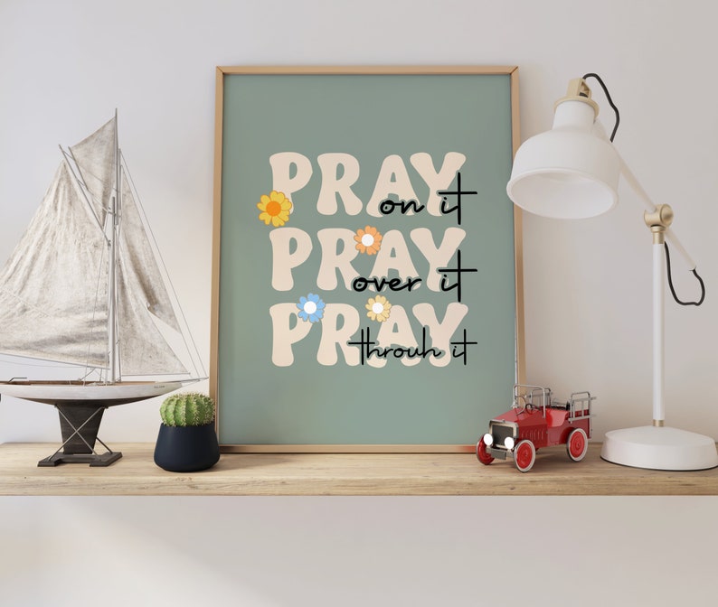 Retro Christian Wall Art Pray Print Christian Poster Bible - Etsy