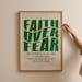Retro Christian Wall Art, Faith Over Fear Print, Christian Poster ...