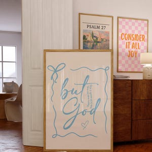 But God Print, Christian Typography Print, Trendy Christian Wall Art ...