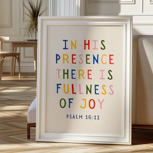 Psalm 16:11, Minimalist Christian Wall Art, Scripture Art, Digital ...