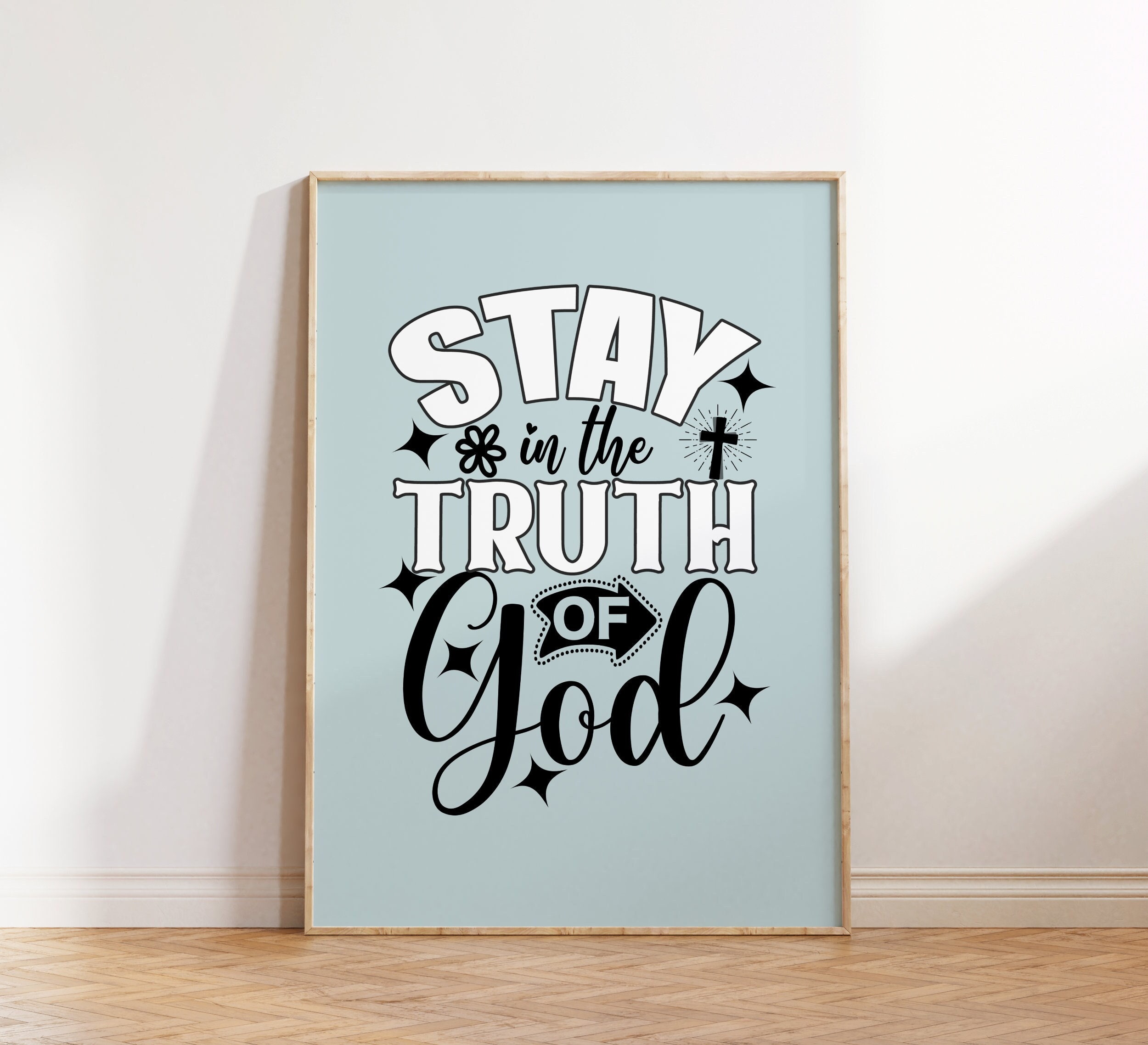 Retro Christian Wall Art, Christian Poster, God, Bible Verse, Scripture ...