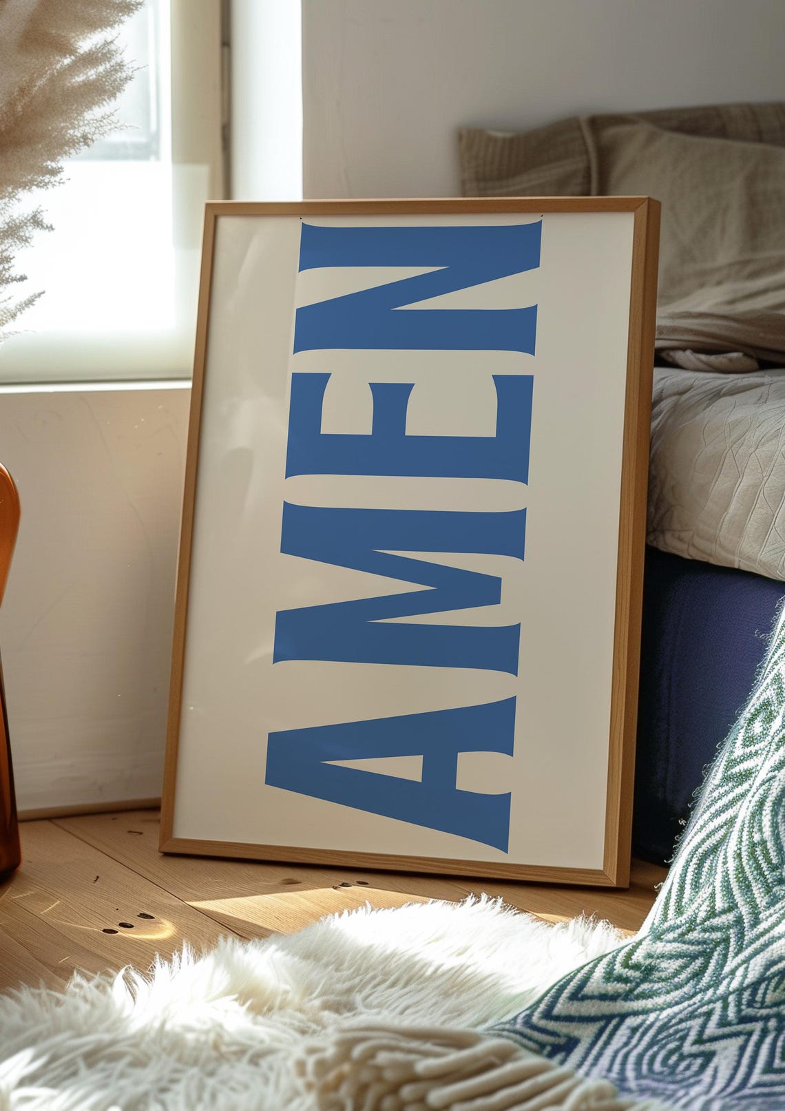Amen Print, Jesus Typography Poster, Free Delivery, Trendy Christian ...