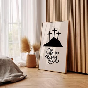 He is Risen Print, Christian Wall Art, Matthew Bible Verse, Easter ...