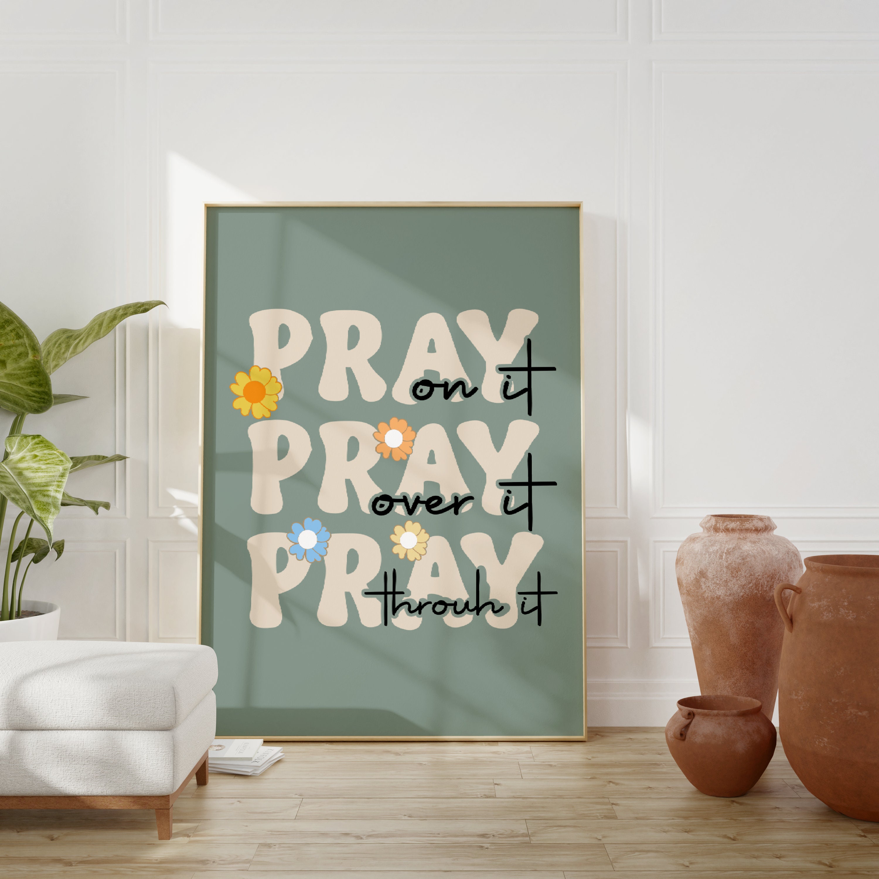 Retro Christian Wall Art Pray Print Christian Poster Bible - Etsy