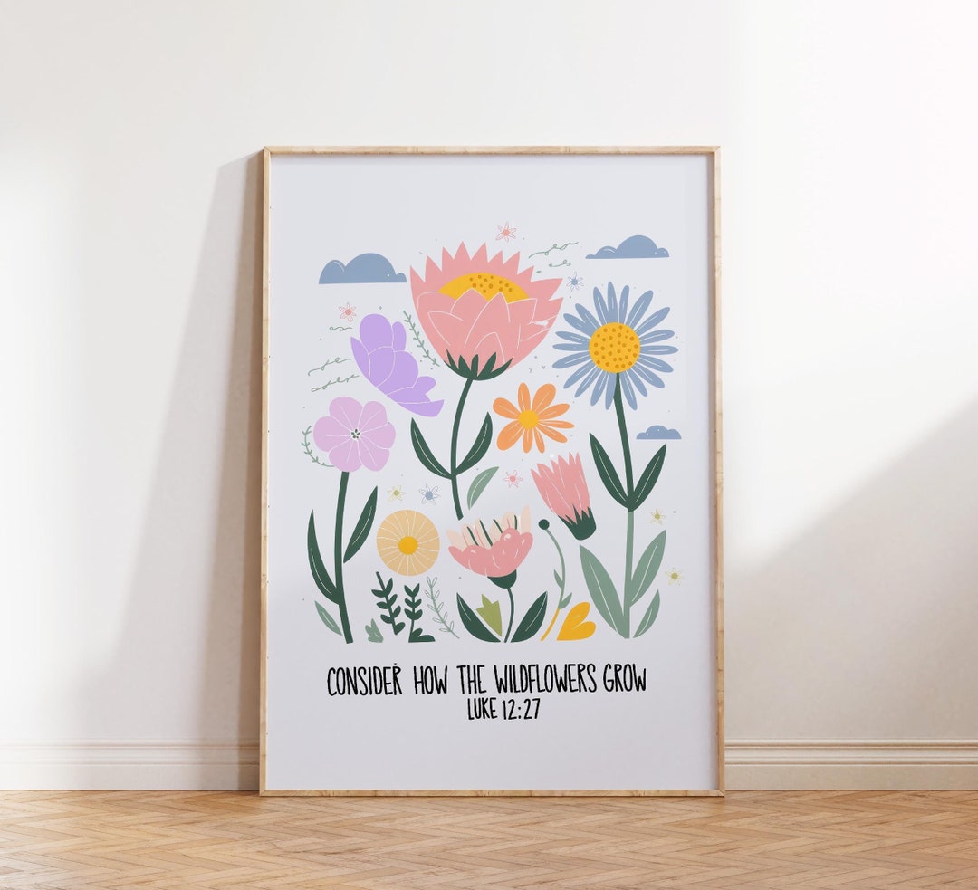 Retro Christian Wall Art, Luke Scripture, Bible Verse, Christian Poster ...