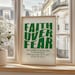 Retro Christian Wall Art, Faith Over Fear Print, Christian Poster ...