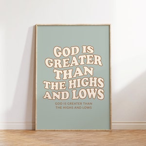 Retro Christian Wall Print Bible Verse God Jesus Faith Print Christian ...