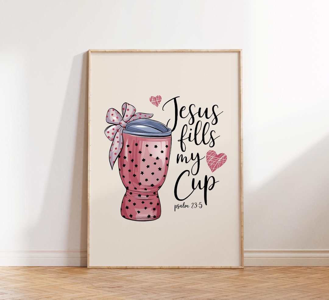Cute Retro Christian Wall Art, Psalm Bible Verse, Jesus Print ...