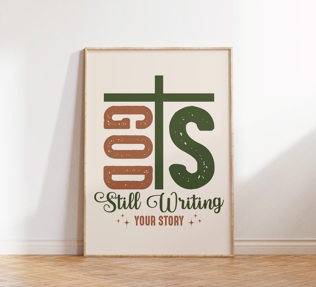 Retro Christian Wall Art, God Quote Print, Christian Poster, Faith ...