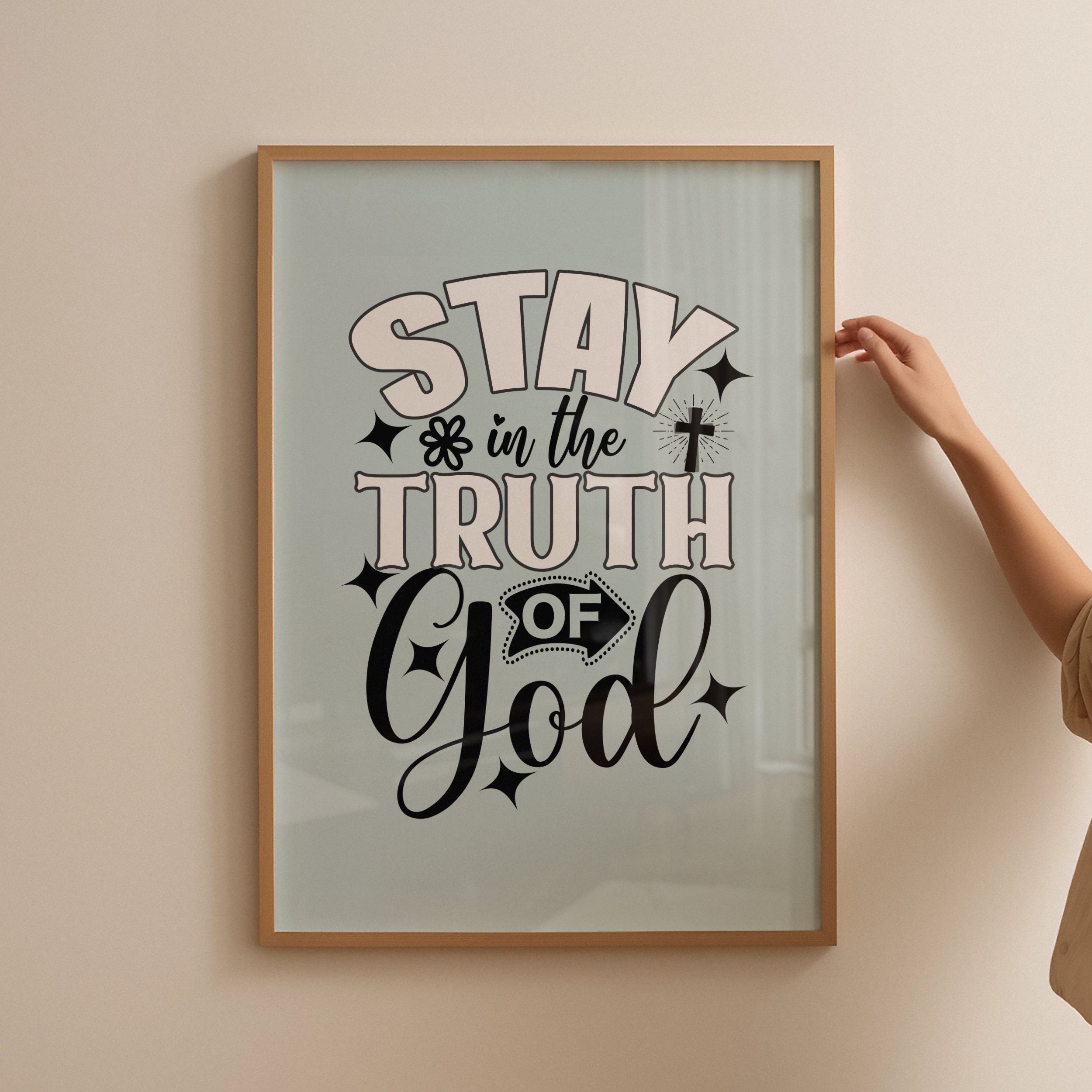 Retro Christian Wall Art, Christian Poster, God, Bible Verse, Scripture ...