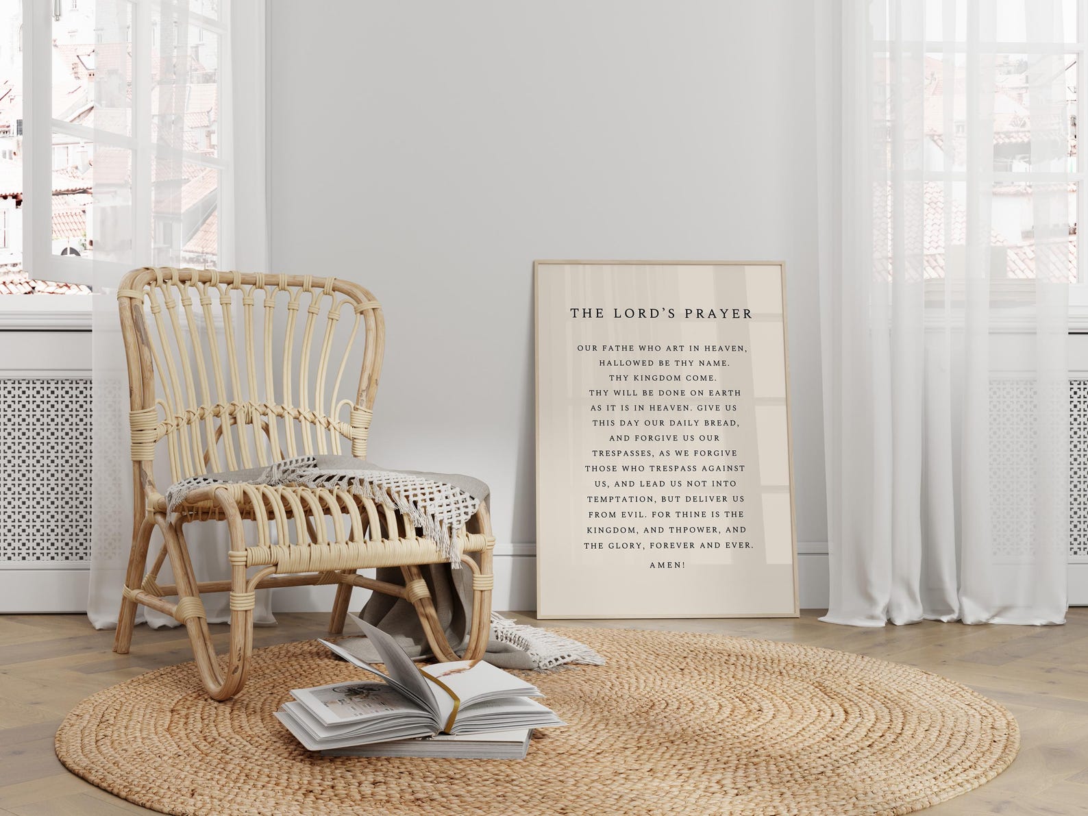 The Lord's Prayer Printable Wall Art, Christian Wall Art, Prayer ...